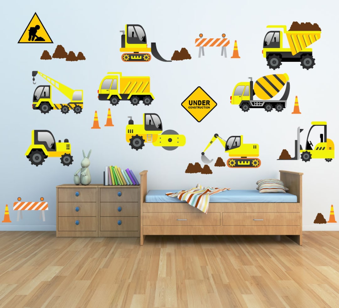 Construction Truck Wall Decal Stickers, A268 - Etsy