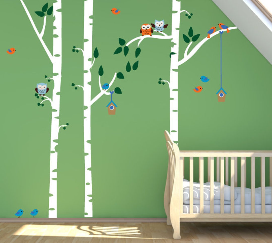 Tree Decal, Nursery Birch Tree Decal, Reusable Decal, Non-toxic Kids ...