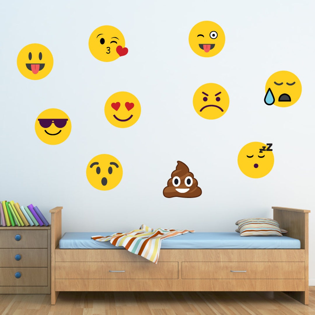 Emoji Wall Decal, Boys Girls Wall Decal, WD76 - Etsy