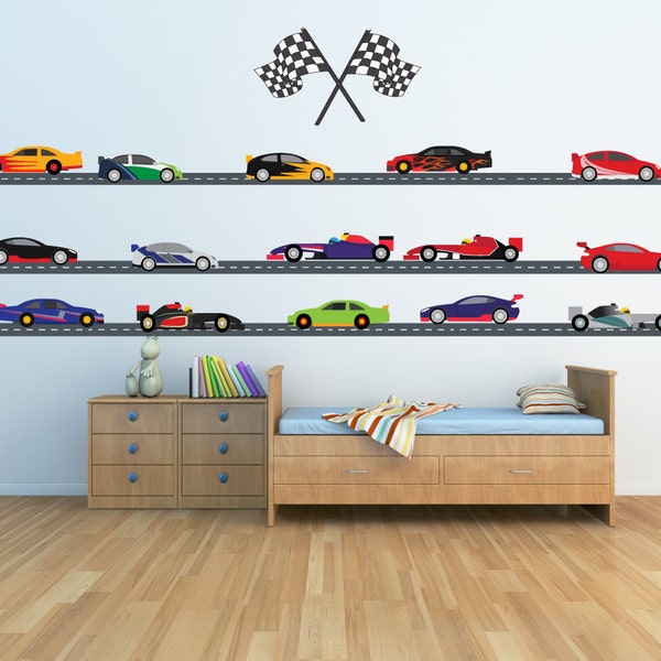 Race Car Wall Decals - Etsy