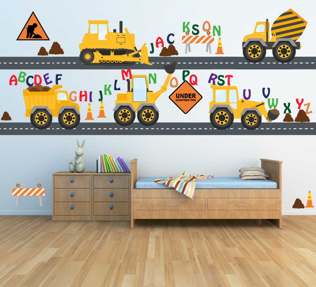 Monogram Alphabet Construction Trucks Decals REUSABLE Decals, SIXTEEN ...
