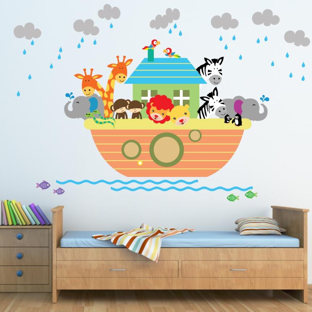 Noahs Ark Wall Decal, Ark Decal, Nursery Decal, Boys, Girls, Kids ...