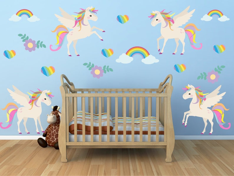 Unicorn Wall Decal Nursery Wall Decal Reusable Non-toxic NO - Etsy