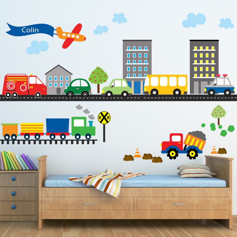 Cars Construction Airplanes Transportation Decal REUSABLE | Etsy