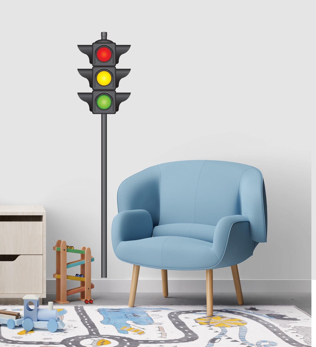 Traffic Light Wall Decal, Street Sign, Road, Transportation Signs, Kids ...