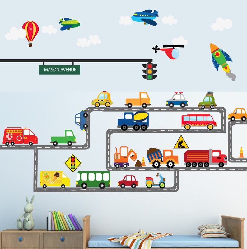 Transportation Wall Decal Car Wall Decals Truck Wall Decals - Etsy