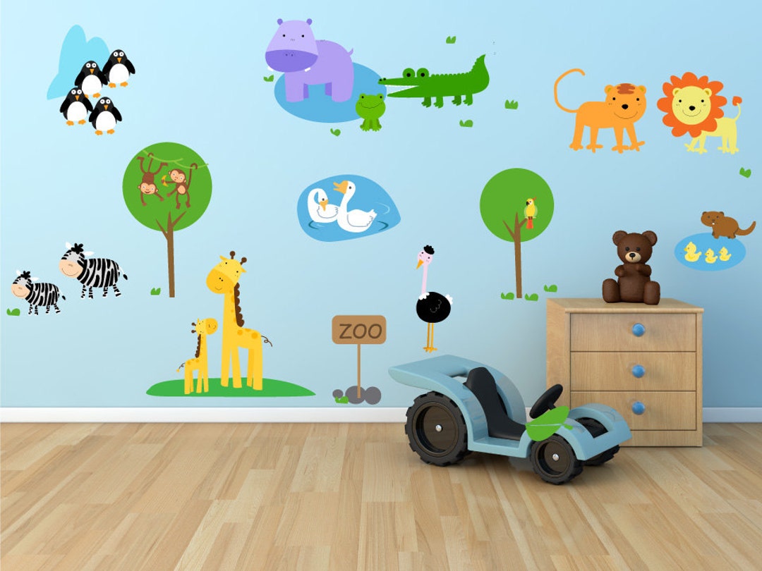 Zoo Decal, Reusable Non-toxic No Vinyl No Pvcs, A170 - Etsy
