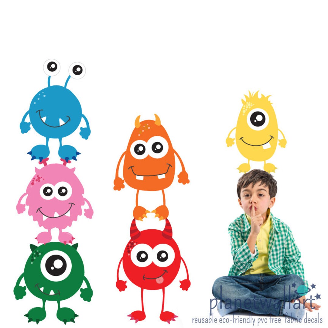 Monsters REUSABLE Decals Non-toxic Wall Decals for Kids, A146 - Etsy