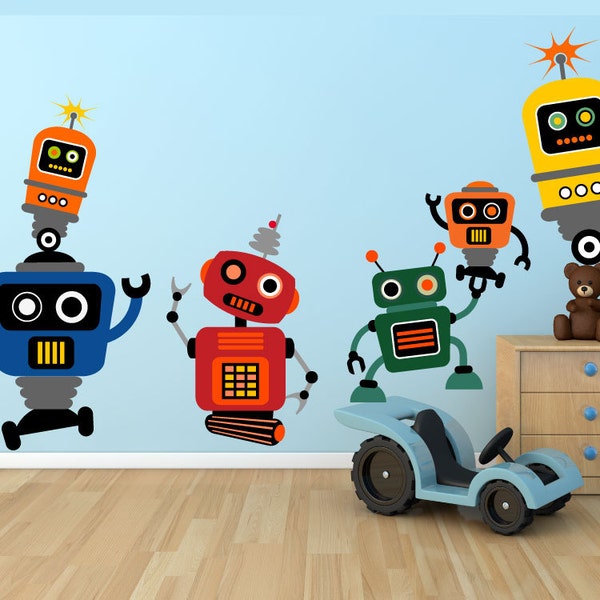Robot Wall Decal - Etsy
