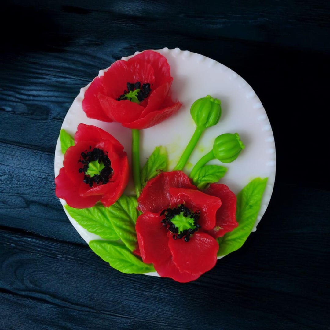 Red Poppy Soap Flower Soaps Summer Gift - Etsy
