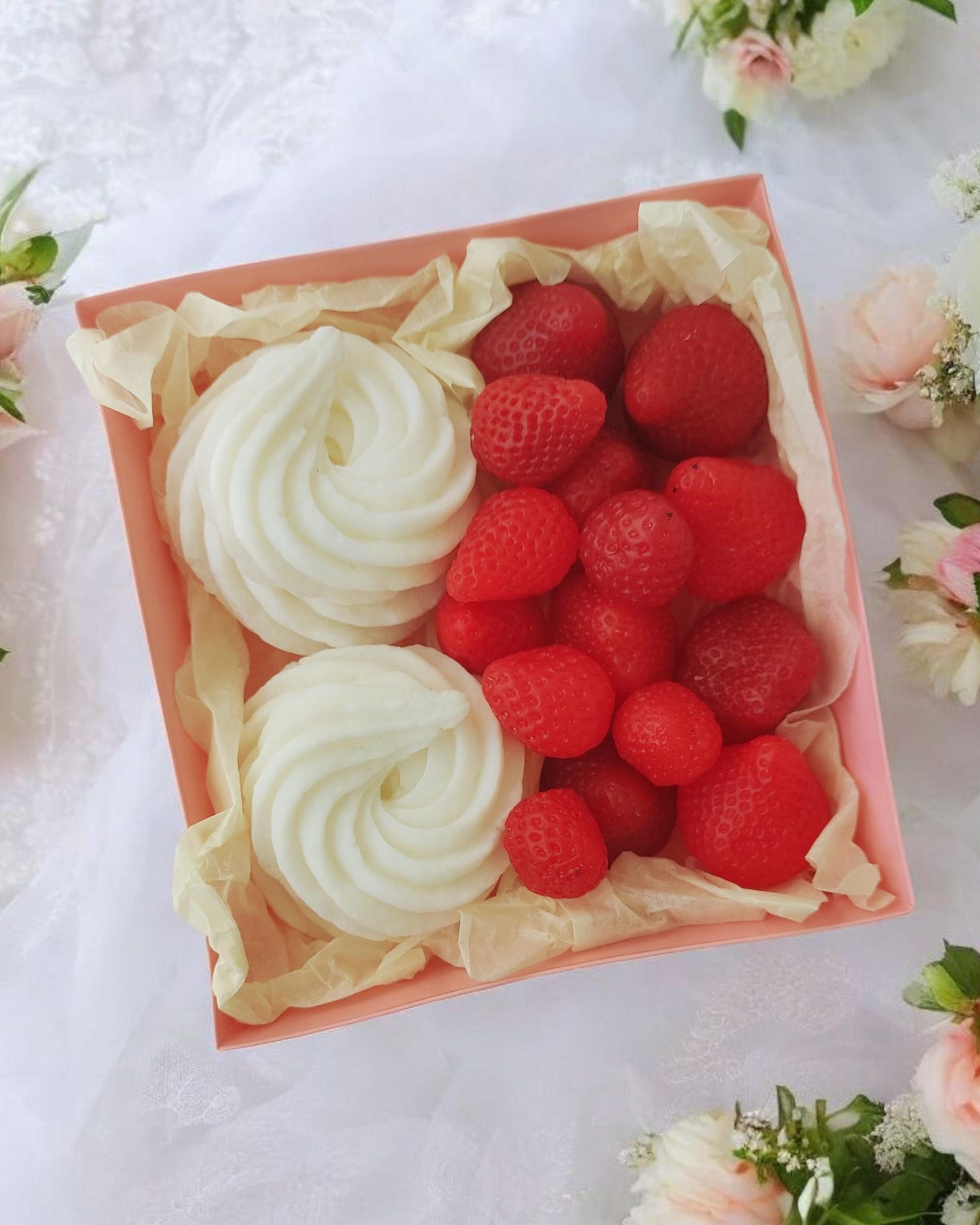 Dessert Soap Gift Box Strawberry Meringue Scented Soaps - Etsy