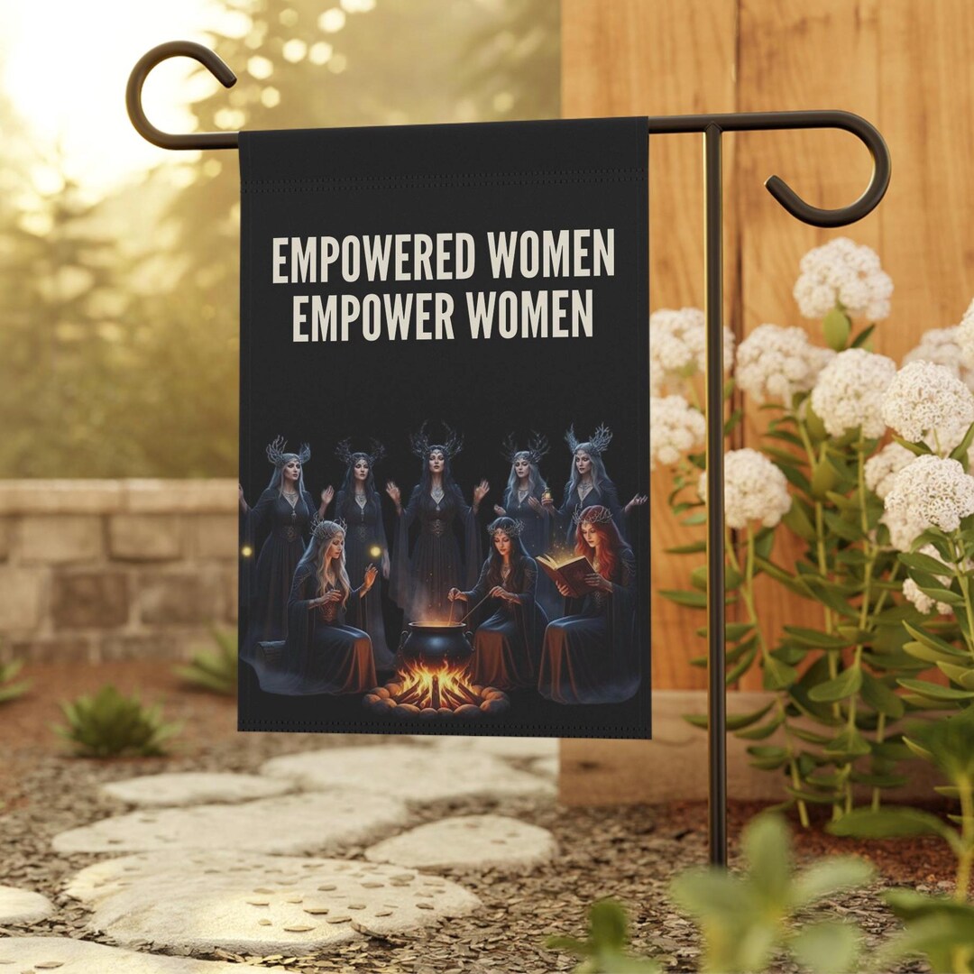 Empowered Women Witch Coven Banner, Witchy Vibes Halloween Garden Flag ...