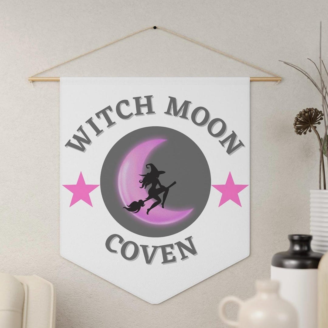 Badass Witch Moon Coven, Pink Moon, Flying Witch Broom, Great Gift ...