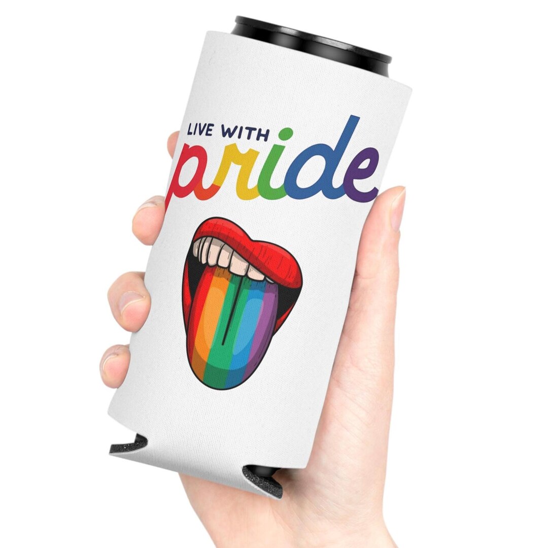 Rainbow Tongue Pride Can Cooler, LGBTQ+ Party Favor - Etsy