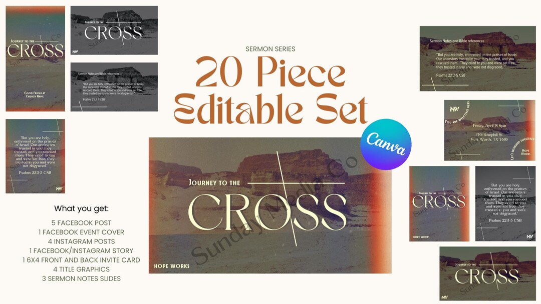 Modern Sunday Church Graphics Good Friday Canva Templates, Presentation ...