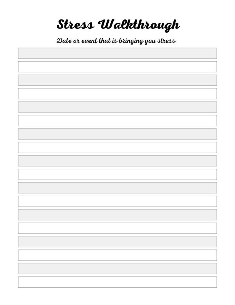 Stress Processing Journal, Printable Mental Wellness Tracker, Self-care ...
