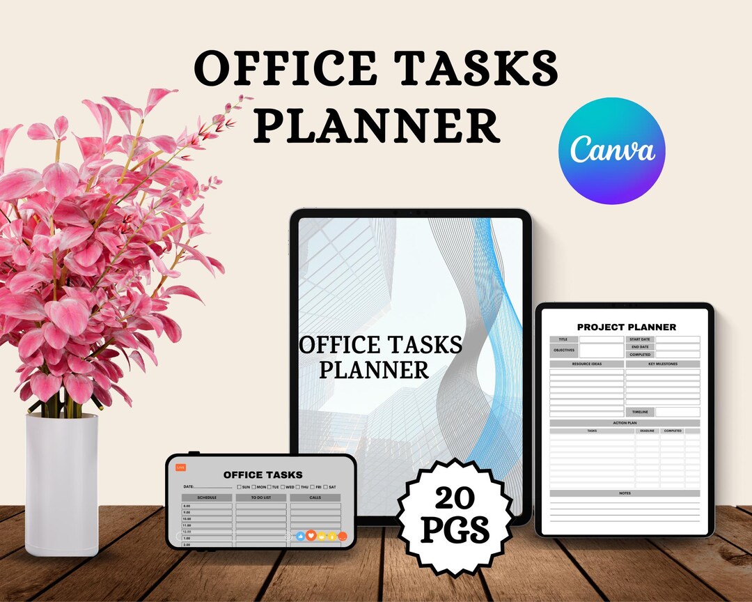 Office Tasks Planner, Printable Work Organizer, Task Tracker ...