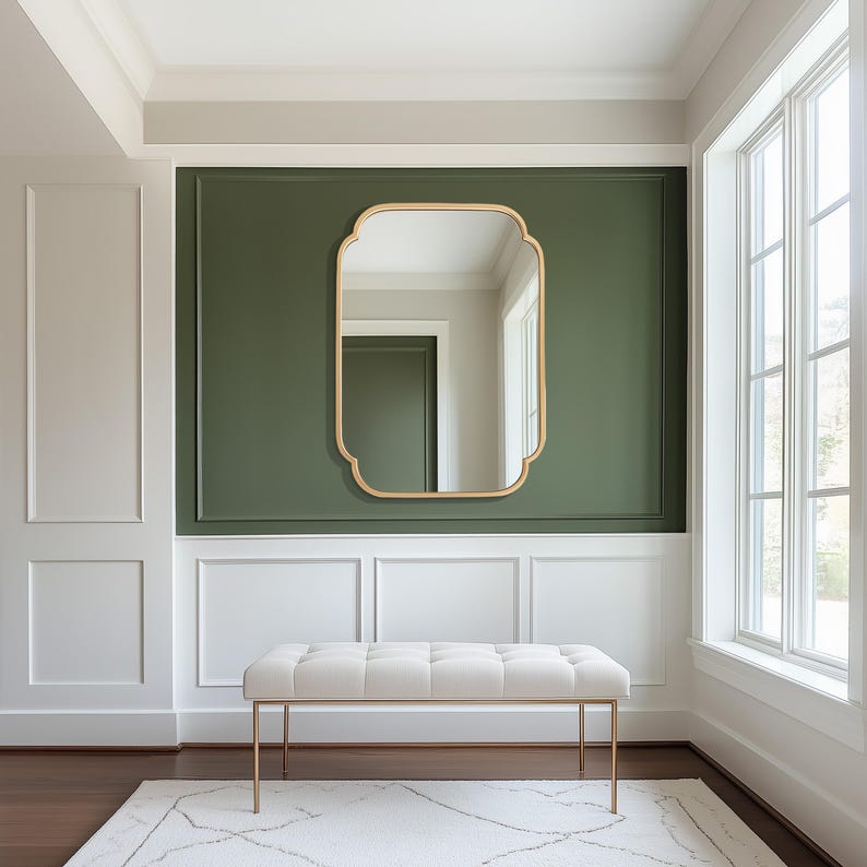 Gold Wood Frame Wall Mirror, Modern Accent Mirror - Etsy Australia
