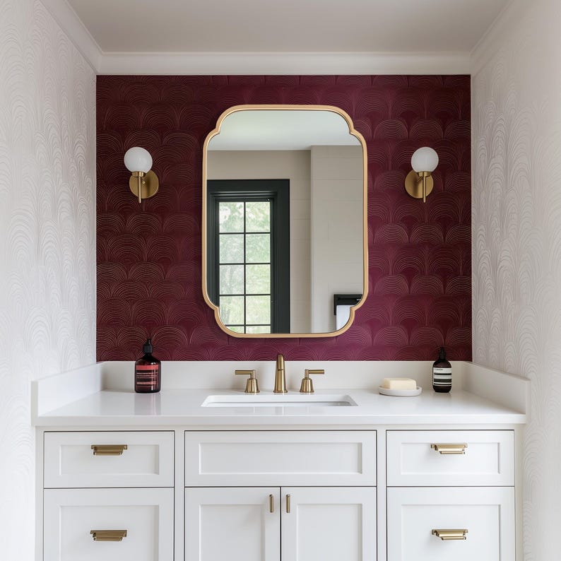 Gold Wood Frame Wall Mirror, Modern Accent Mirror - Etsy Australia