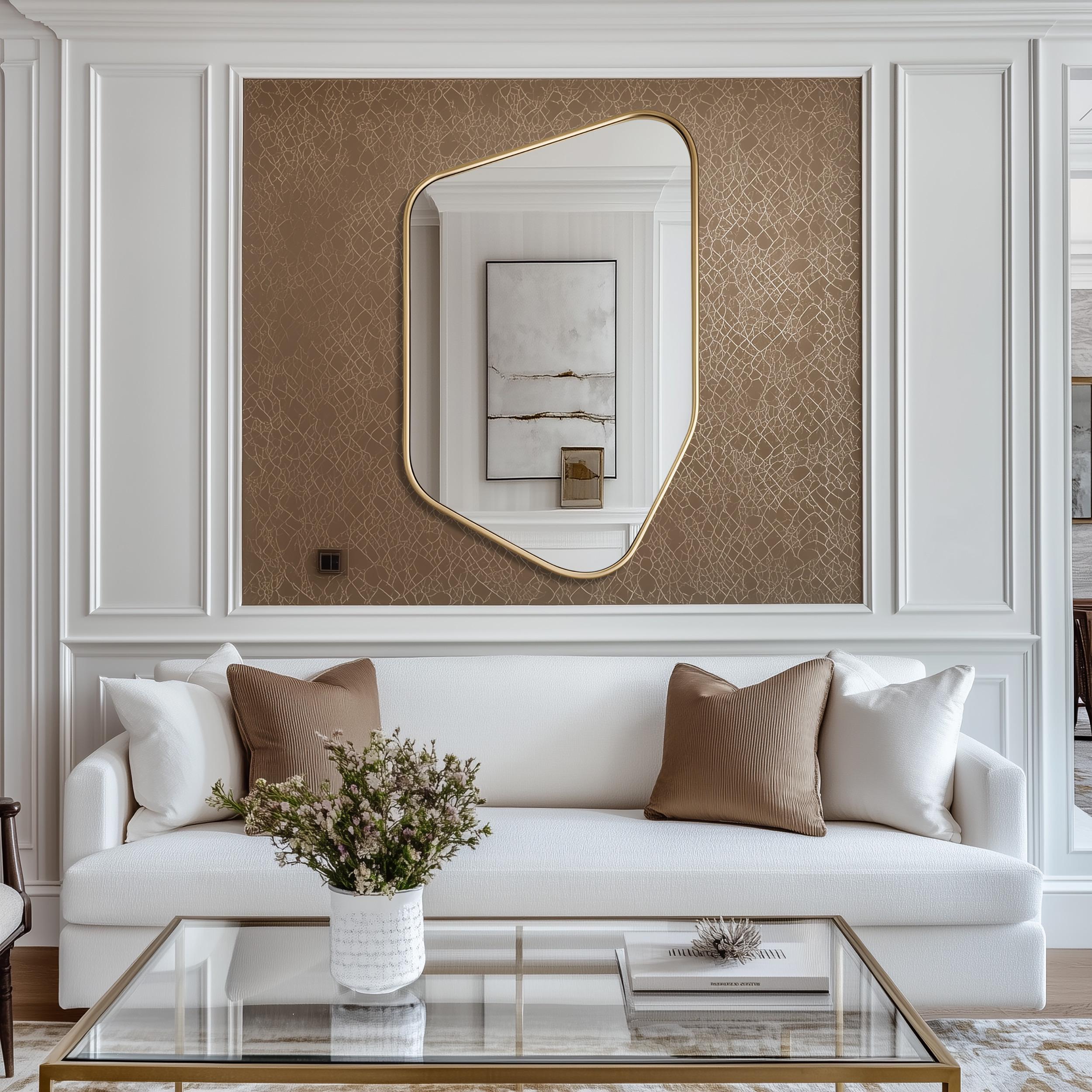Irregular Gold Wall Mirror: Modern Asymmetrical Accent - Etsy