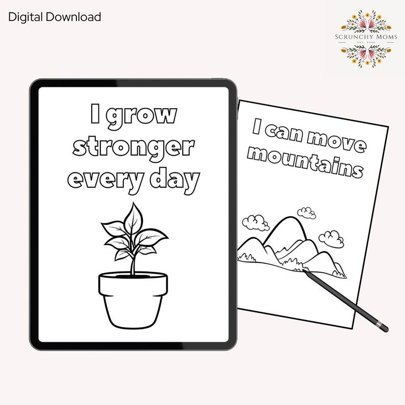 Positive Affirmation - 25 Coloring Pages for Kids - Digital - Etsy