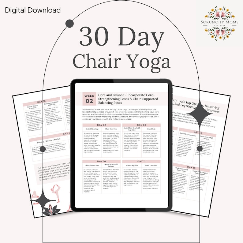 30-day Chair Yoga Challenge: Beginner-friendly (digital Download) - Etsy