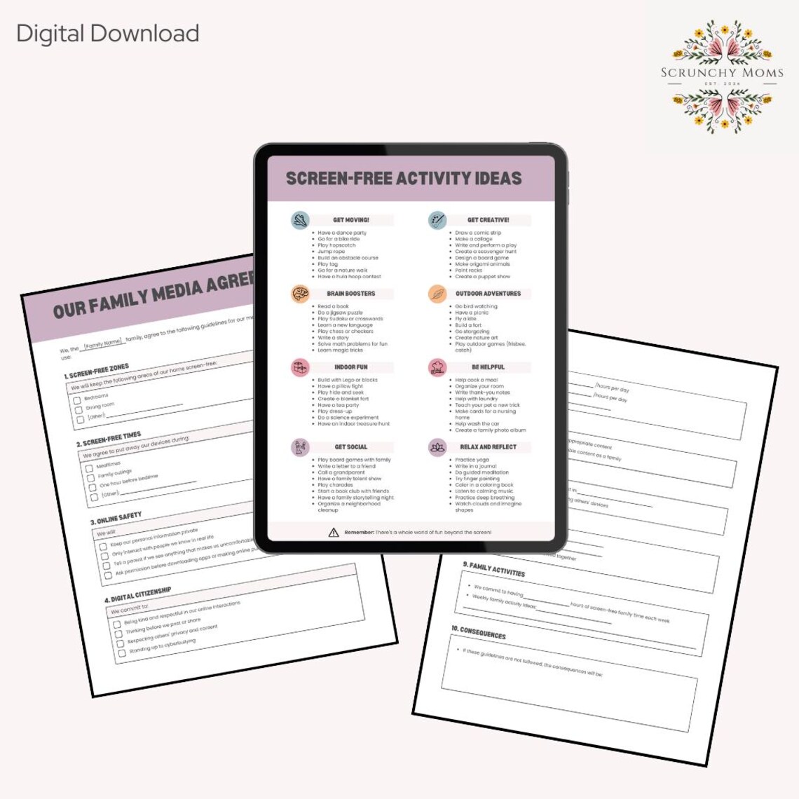 Screen Time Checklist for Kids and Teens - Customize & Print - Digital ...