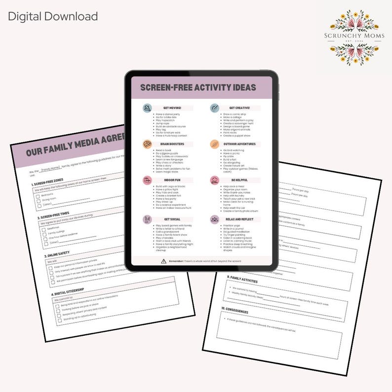 Screen Time Checklist for Kids and Teens - Customize & Print - Digital ...