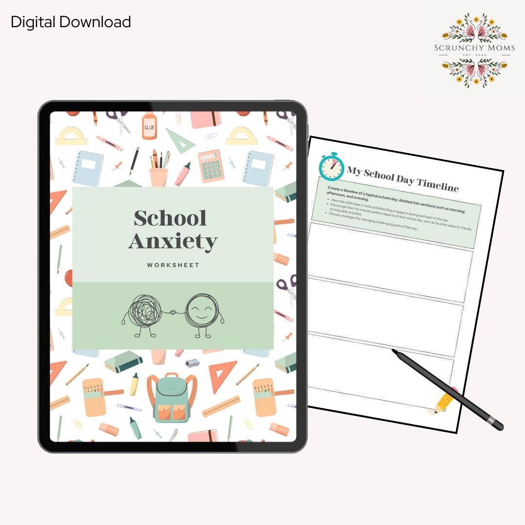 School Anxiety Worksheet - Elementary Ages - Digital - Etsy
