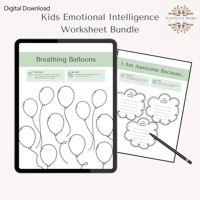 Kids Emotional Intelligence Worksheet Bundle - Digital - Etsy