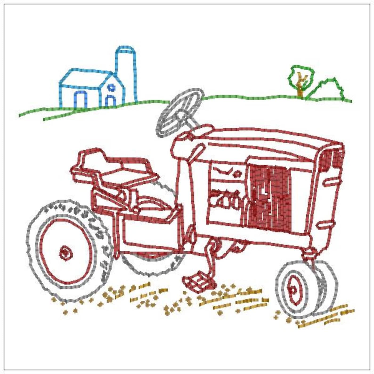 Vintage Tractors Designs Machine Embroidery Design 4x4 Quilt Blocks ...
