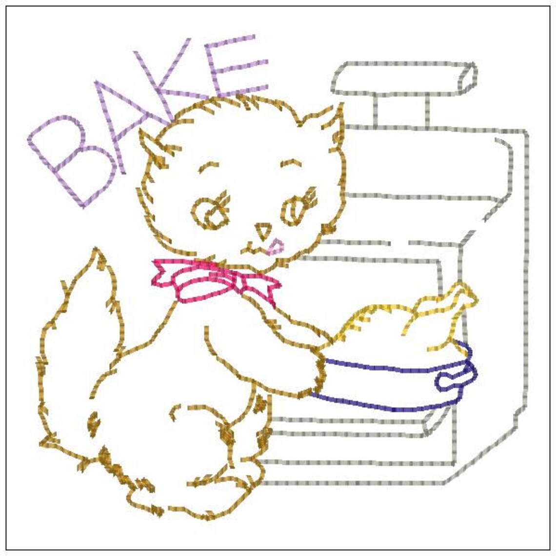 Vintage Busy Kitty Cat DOW Days of the Week Kitchen Towel Designs ...