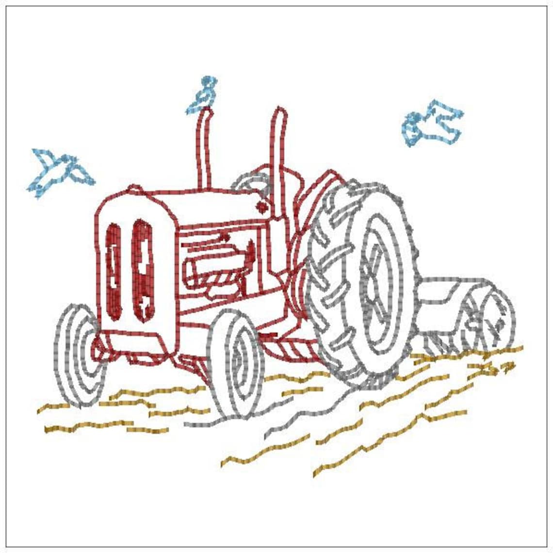 Vintage Tractors Designs Machine Embroidery Design 4x4 Quilt Blocks ...
