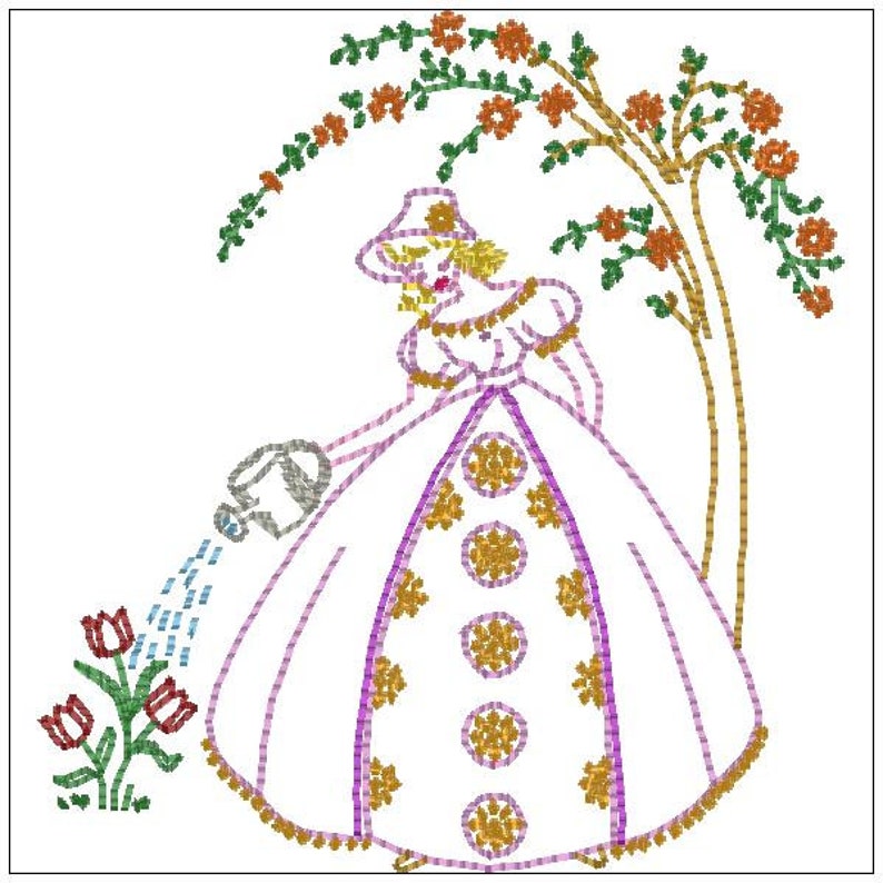 Vintage Sun Bonnet Sue Southern Belle Machine Embroidery Designs 4x4 ...