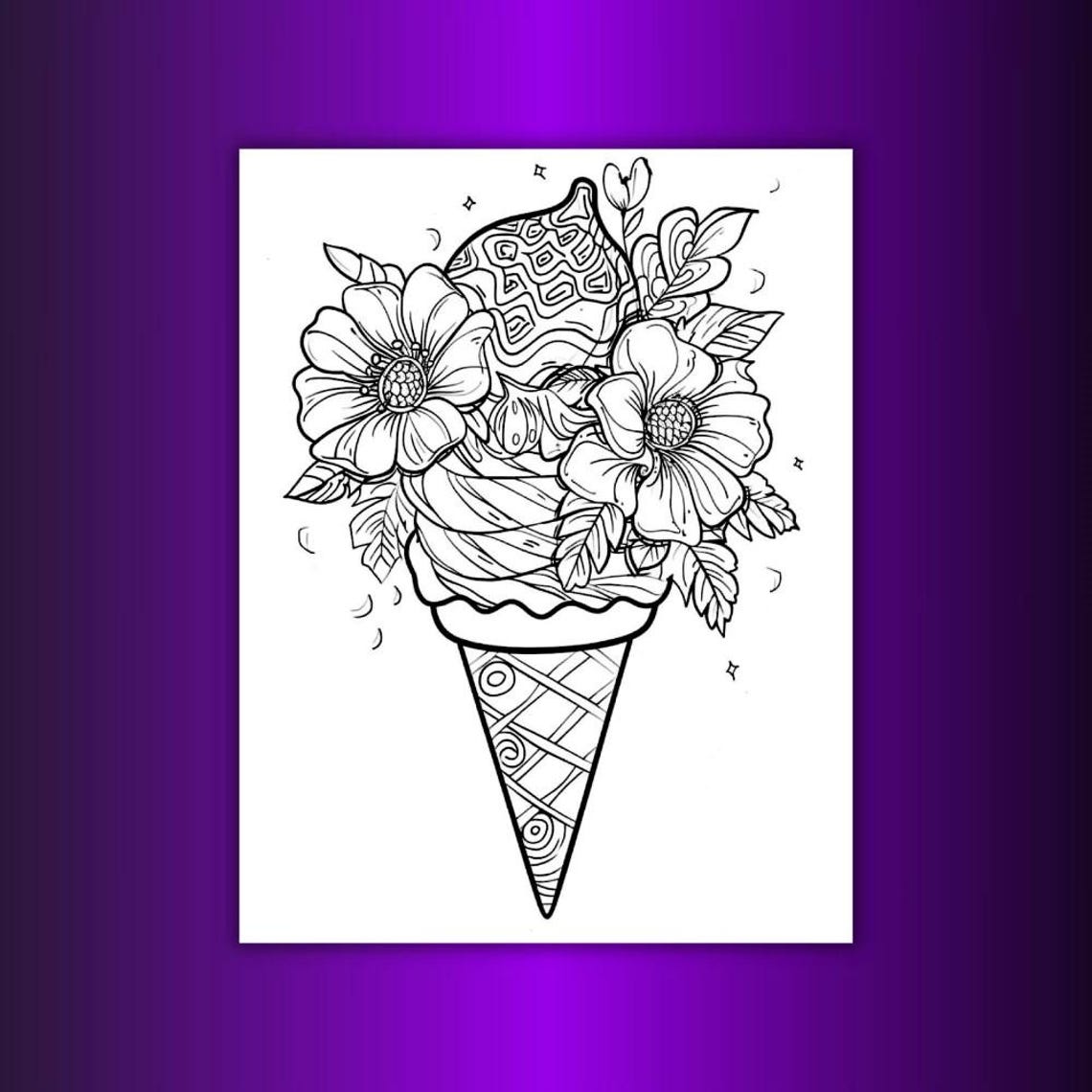 220 Flower Ice Cream Coloring Pages | 220 Printable Pages (PDF Format ...