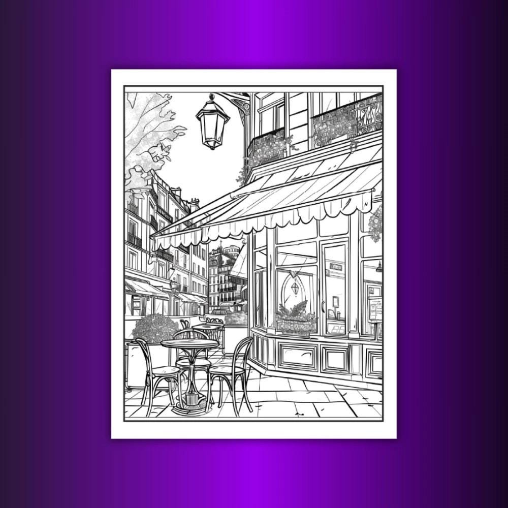 Old Street Corner Coloring Pages | 200 Printable Pages (PDF Format) - Etsy