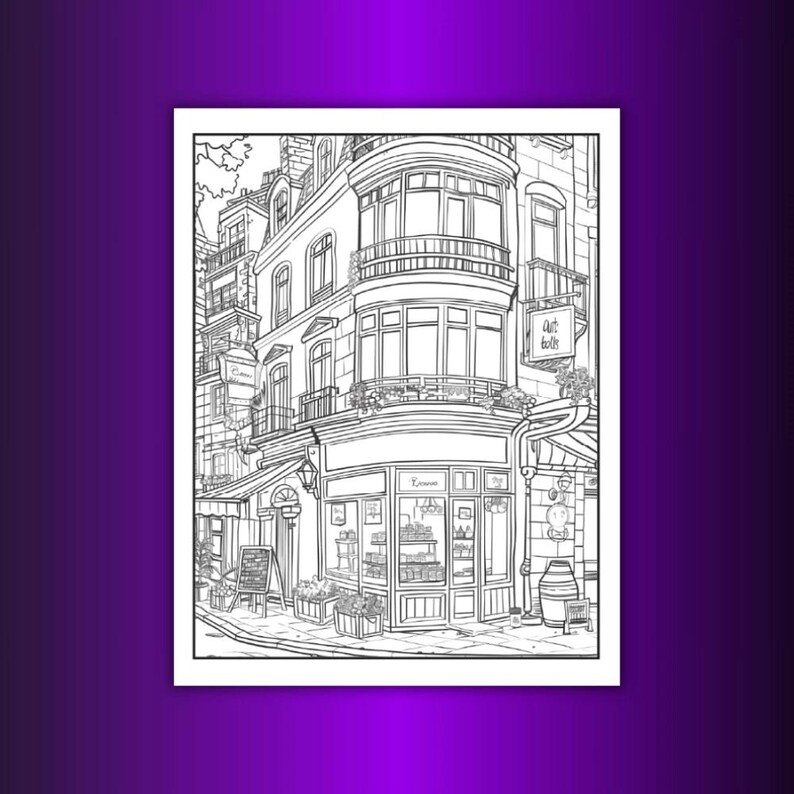Old Street Corner Coloring Pages | 200 Printable Pages (PDF Format) - Etsy