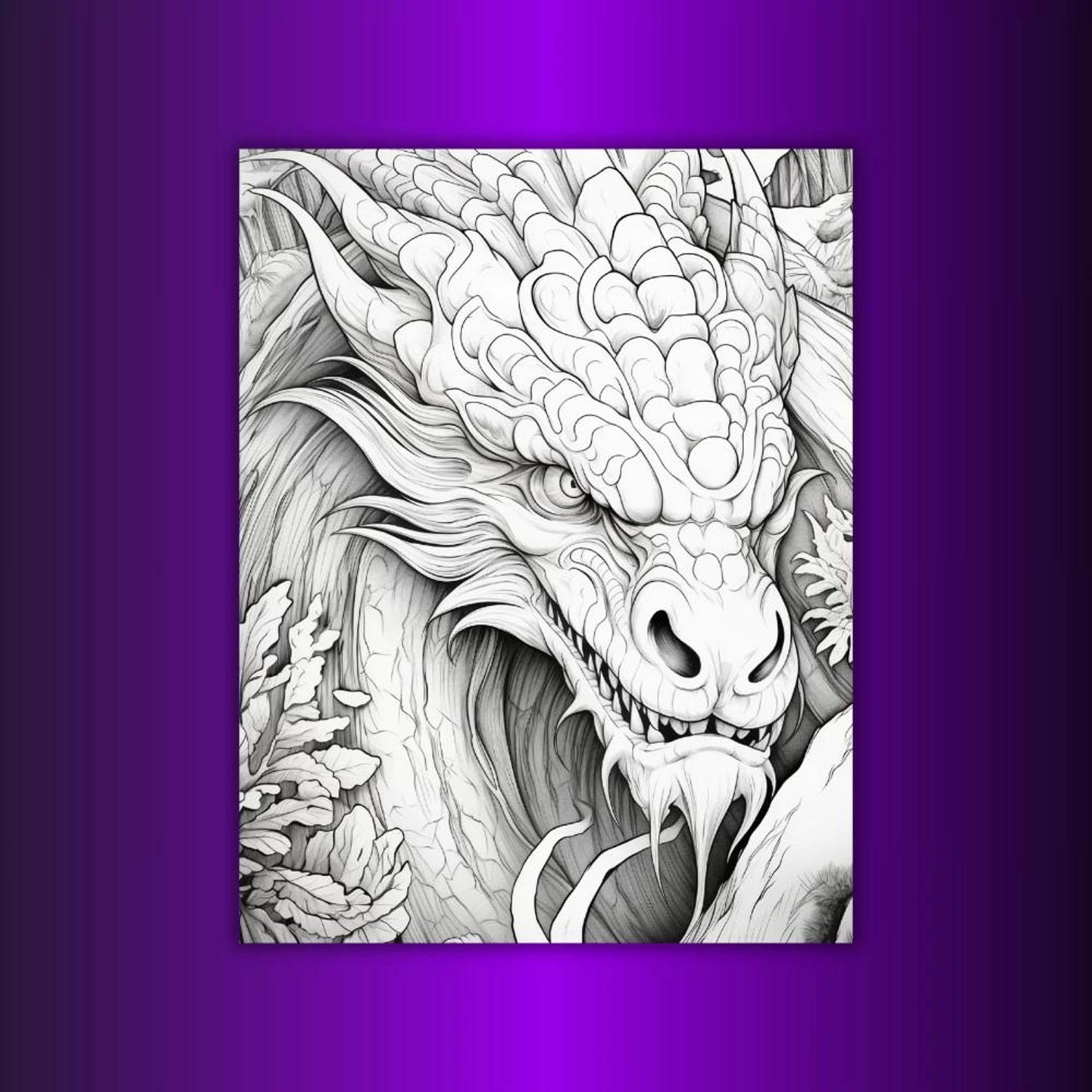 200 Fantasy Dragon Coloring Pages | 200 Pages | Adult Coloring | Kids ...