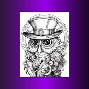200 Steampunk Owl Coloring Pages | 200 Pages | Adult Coloring | Kids ...