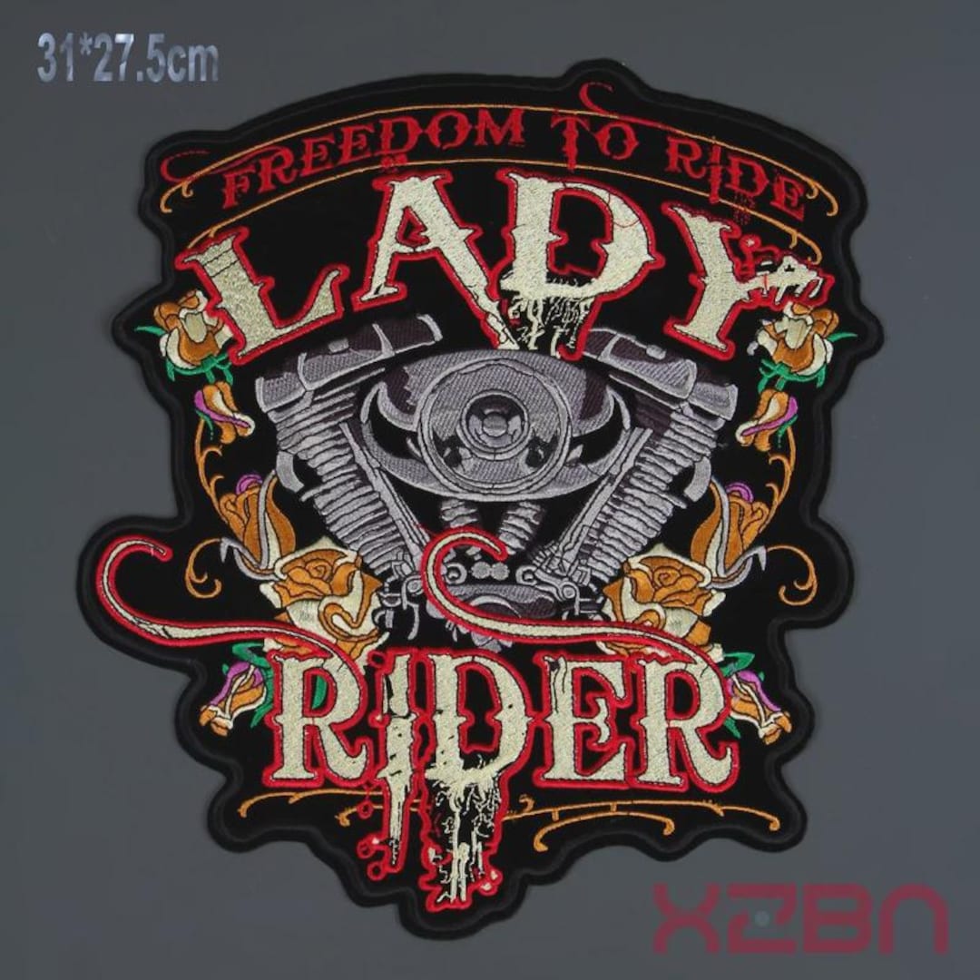 LADY RIDER Embroidery Patches| Motorcycle Iron-on Patch | Biker Club ...