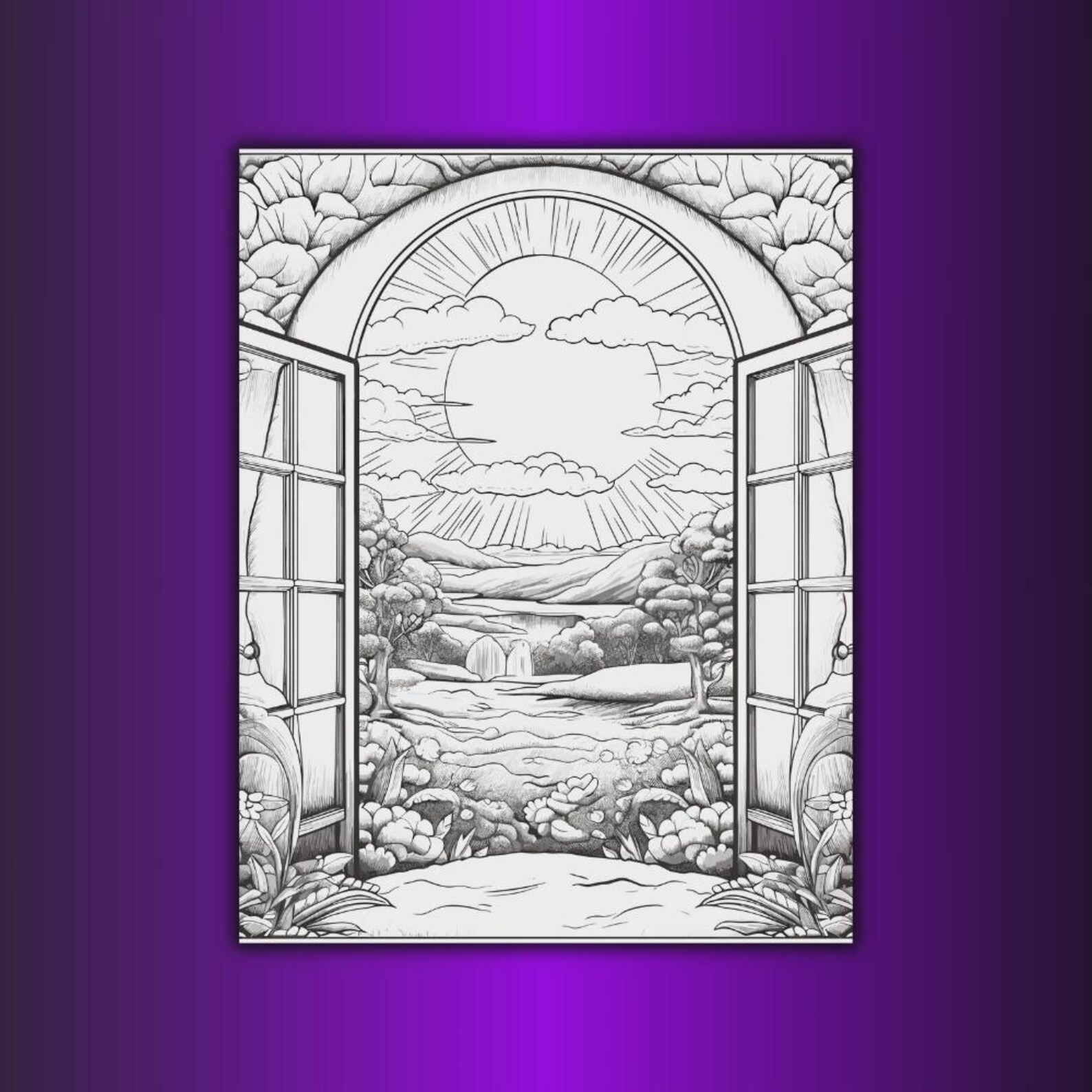 100 Open the Door Garden Coloring Pages | 100 Pages | Adult Coloring ...