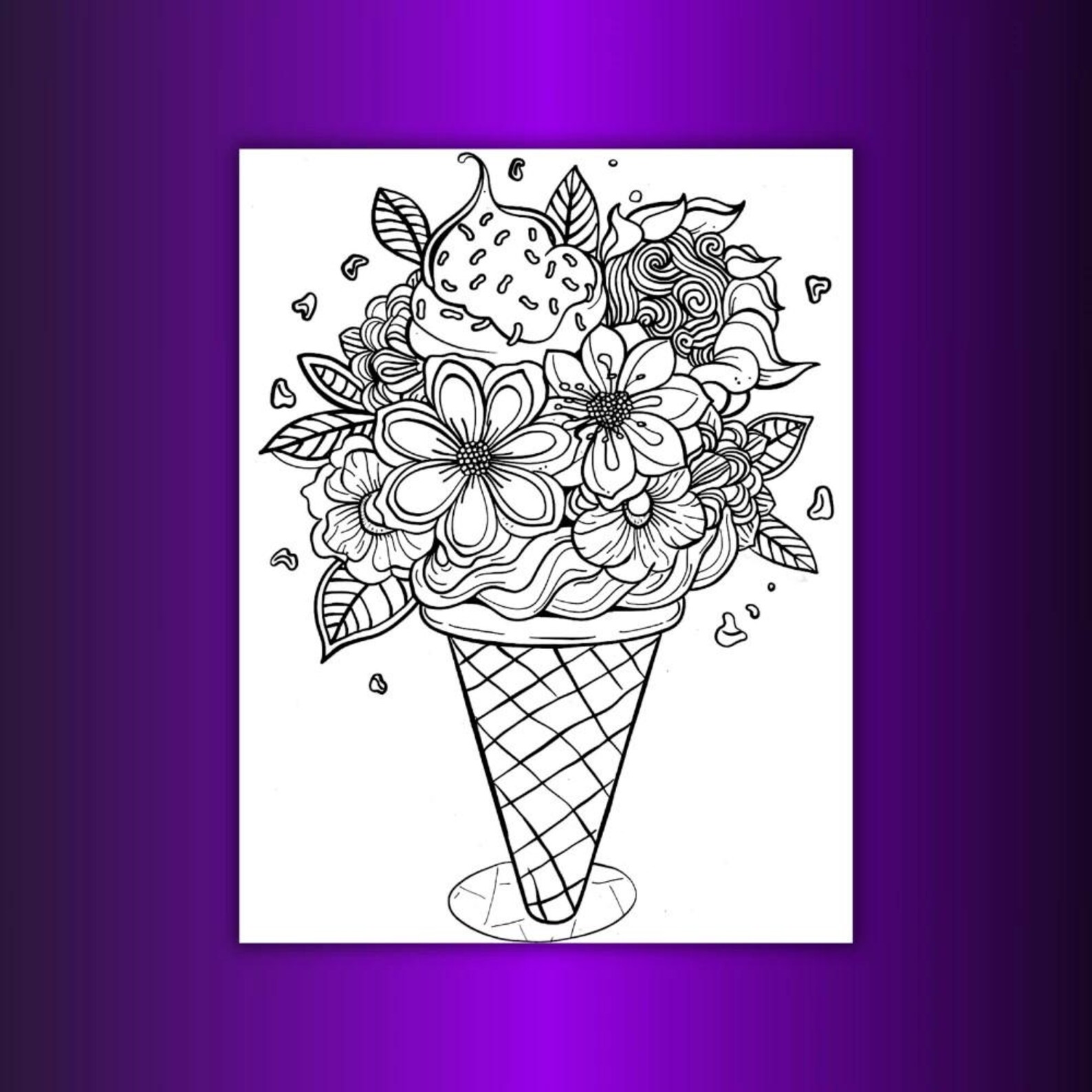 220 Flower Ice Cream Coloring Pages | 220 Printable Pages (PDF Format ...