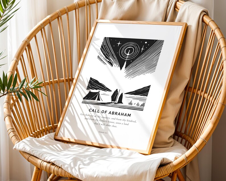 Call of Abraham Scripture Print: Minimalist Christian Art (digital ...