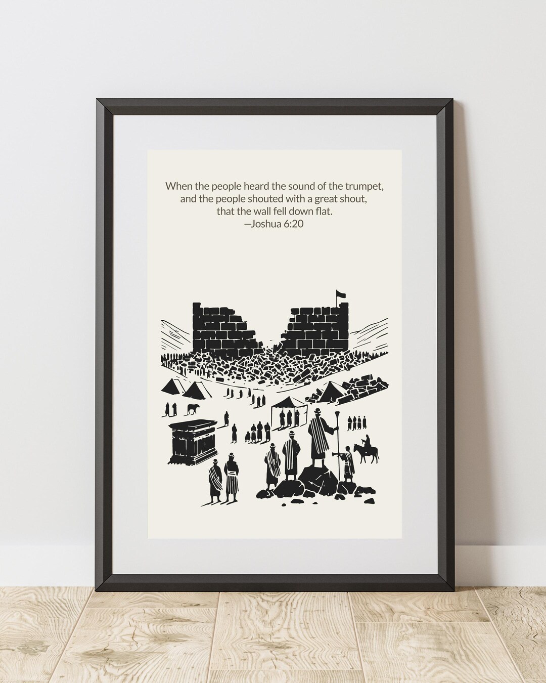 Fall of Jericho – Joshua 6:20 | Bible Verse Wall Art, Christian Print ...