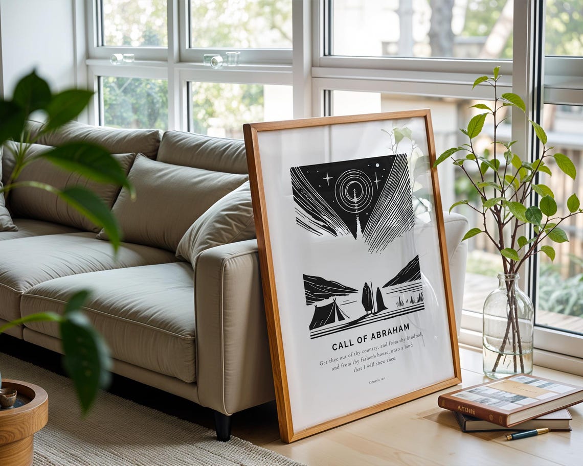 Call of Abraham Scripture Print: Minimalist Christian Art (digital ...