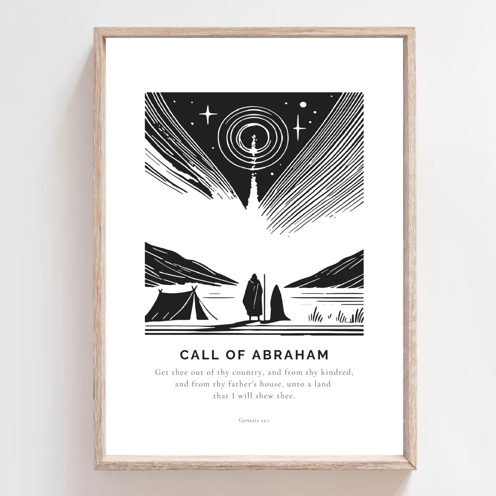 Call of Abraham Scripture Print: Minimalist Christian Art (digital ...