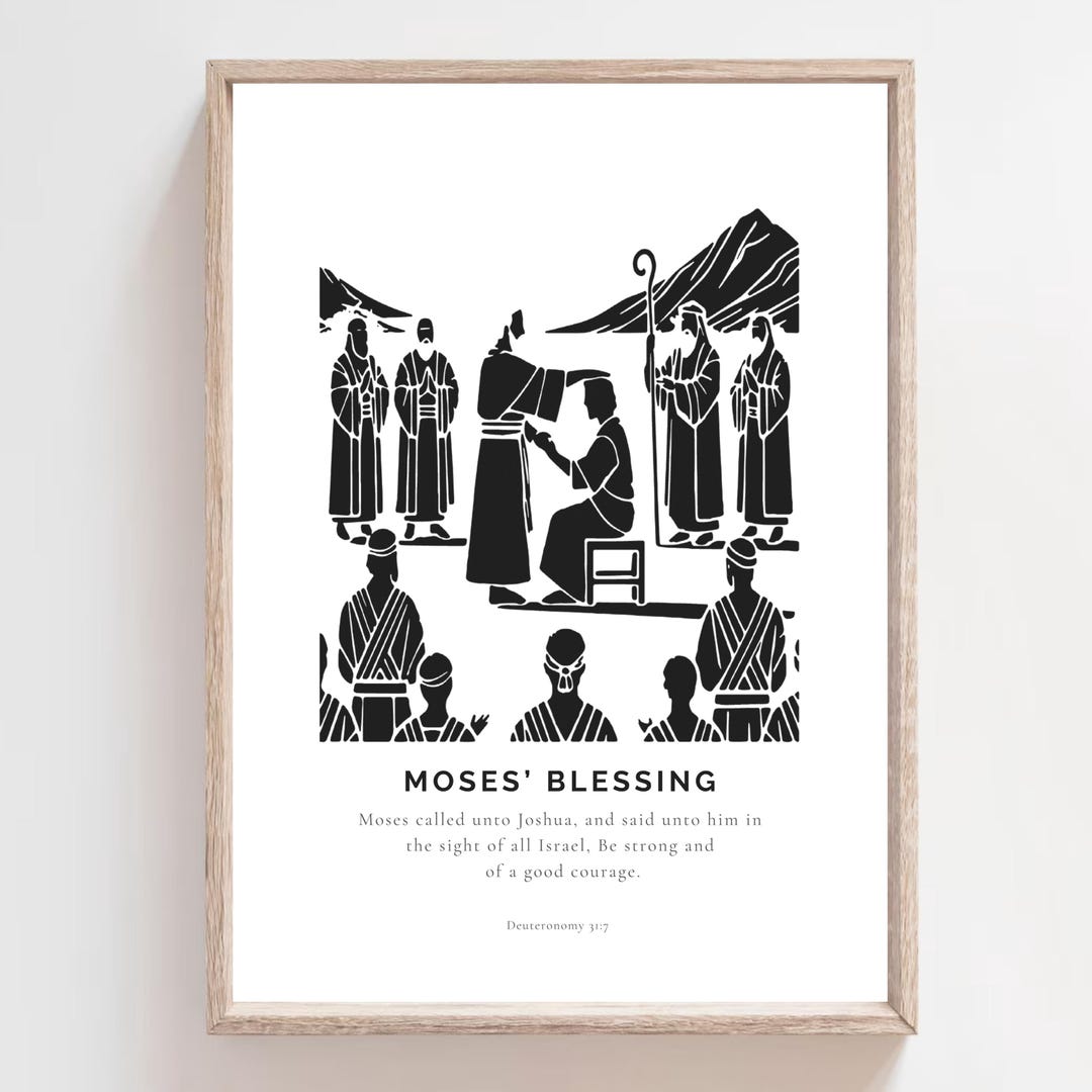 Moses’ Blessing Scripture Print – Minimalist Christian Wall Art in ...