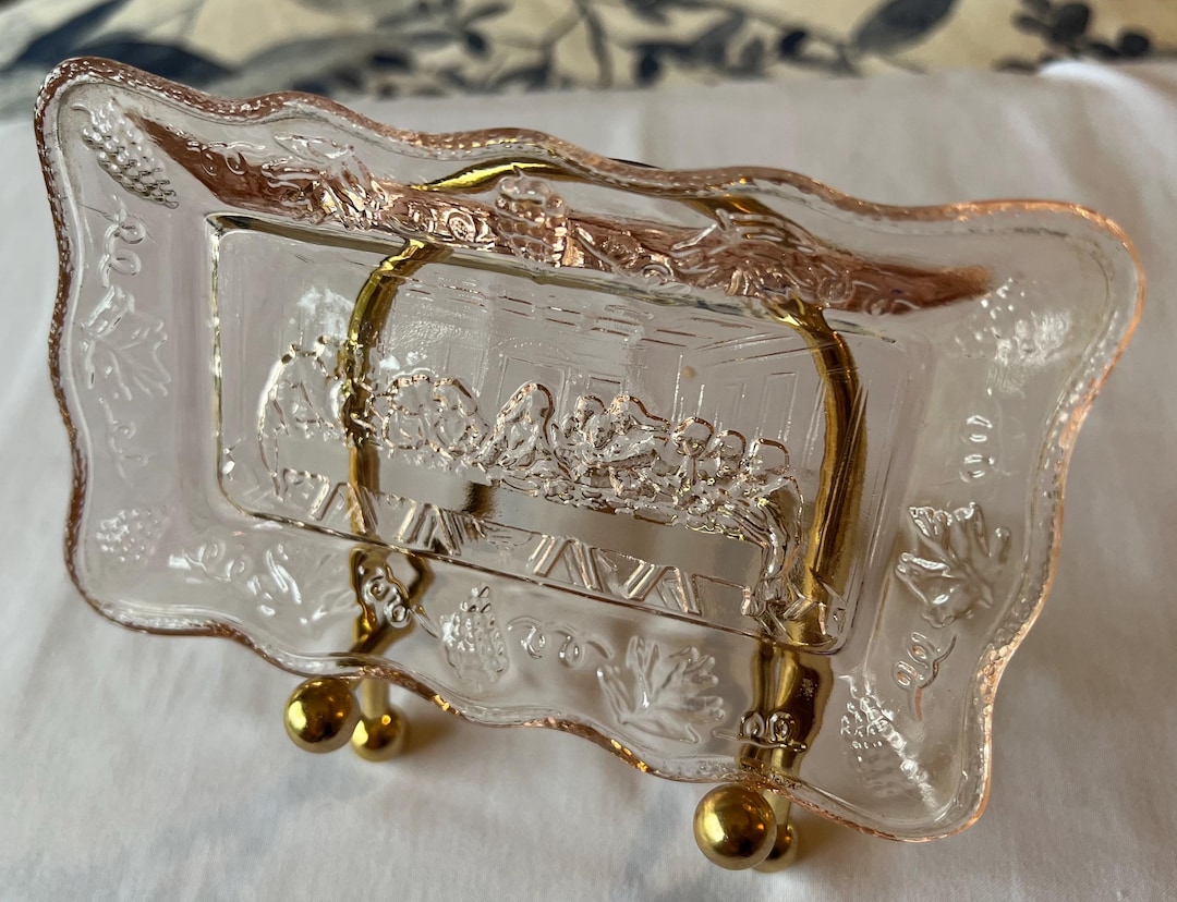 Last Supper Pink Glass Tray - Etsy