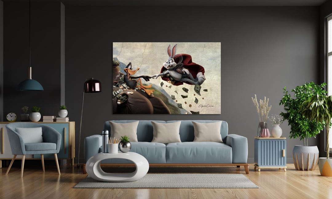Creation of Money Poster – Bugs Bunny & Daffy Duck Wall Art | Funny ...