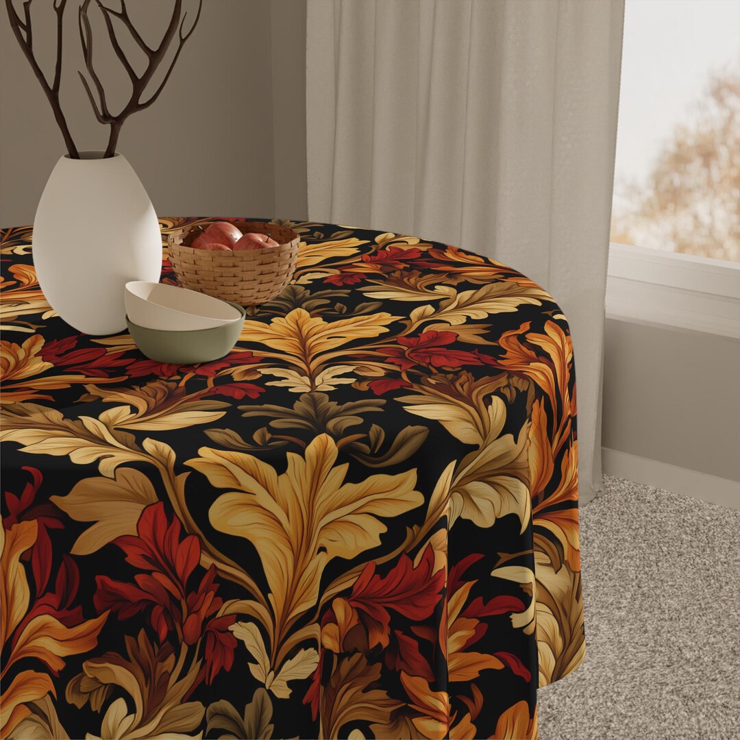 WM-17- Wm Morris Inspired Fall Tablecloth - Cozy Fall Decor ...